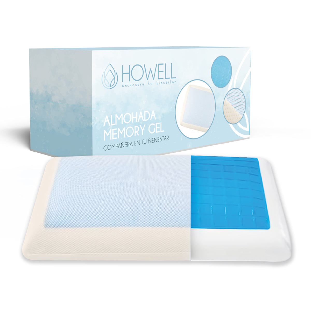 Almohada Gel Ortopédica Viscoelástica Howell Memory 60x40cm – ET Brands